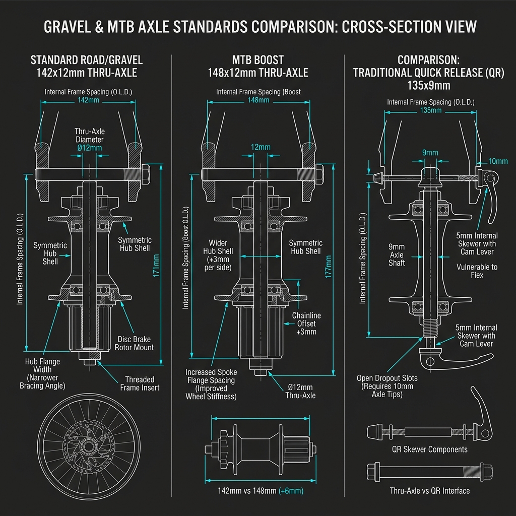 Gravel Axle Standards: Boost, 142×12, and Why Thru-Axle Size Matters ...